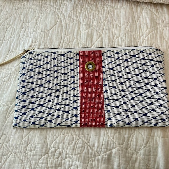 Alaina Marie | Bags | Alaina Marie Signature Red And Blue Clutch | Poshmark
